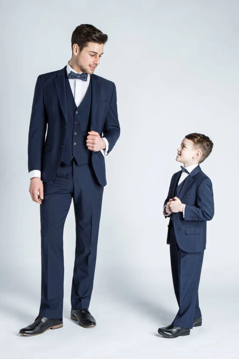 Father Son Duo Suit Navy Blue Three Piece Suit Party Wear Bespoke Suit ...