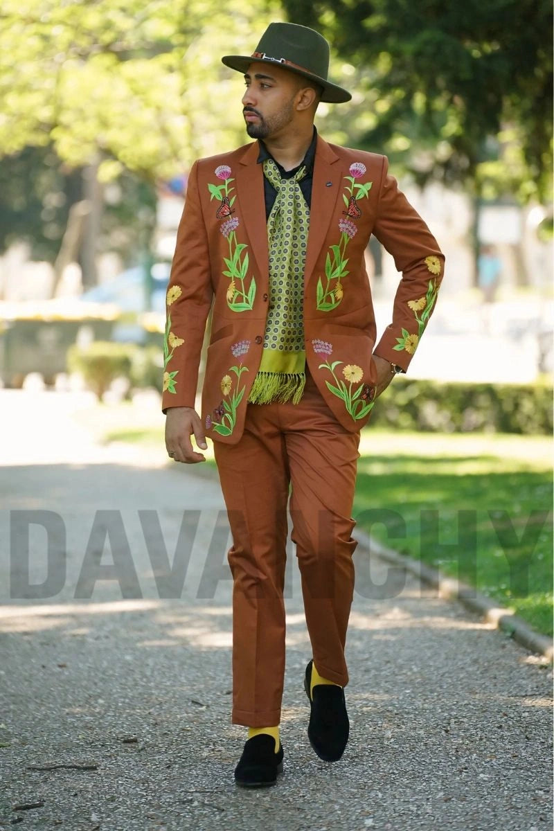 Men Embroidered Two-Piece Designer Suit | Wedding And Groom Wear – DAVANCHY